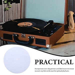 Turntable Mat Dj Slipmats White 30 X 30 X 0.2cm Anti-Static Felt Mat for Record Player