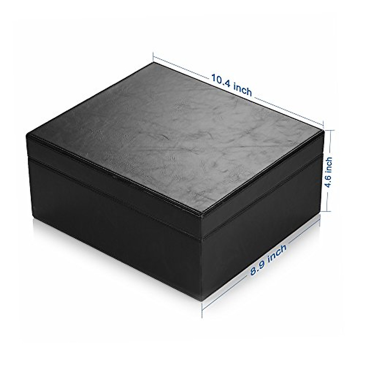 MEGACRA Desktop Humidor Case Holds 25-50 Cigars, Unique Elegant Leather Display, 100% Handcraft Real Solid Spanish Cedar Wood Storage Box with Humidifier and Hygrometer Desktop Humidors