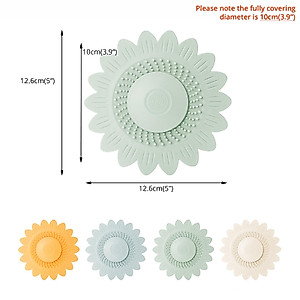 Sgdazo Hair Catcher for Silicone Shower Drains Bathtub Stopper, Clean Suit for Sink - Easy Installation for Bathroom, Kitchen, and Laundry, 2 Pack (Green, Blue)