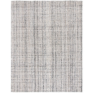 SAFAVIEH Abstract Collection Area Rug - 8' x 10', Camel & Black, Handmade Wool & Viscose, Ideal for High Traffic Areas in Living Room, Bedroom (ABT141C)