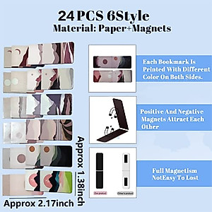 24Pcs Magnetic Bookmark Sun Magnet Page Marker Sunset Magnetic Page Clip Sunrise Bookmark Assorted Landscape Bookmark for Women Men Book Lover Reader Student Teacher School Home Office Reading Supplie