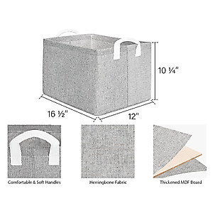 StorageWorks Storage Baskets for Shelves, Foldable Storage Bins with handles, Fabric Closet Bins for organization