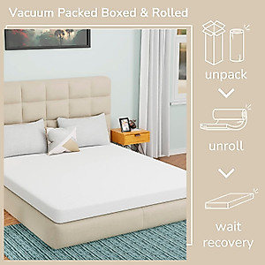 BLKMTY Queen Mattress 5 inch Memory Foam Mattress Cooling Gel Mattress Green Tea Infused Mattress CertiPUR-US Certified for Cooler Sleep Supportive Relief Bed Mattress, White