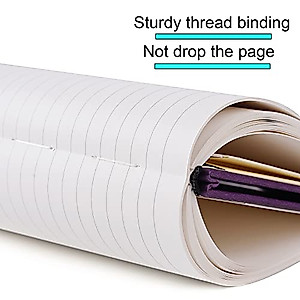 Hardcover Lined Journal 8.3" x 5.5" Sturdy Classic A5 Writing Notebook Ruled Medium Smooth Note Book, Flat 100 gsm Thick Paper, No Bleed, Leather Cover, with Bookmarks and Inner Pockets, Purple