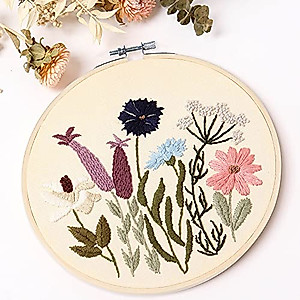 REEWISLY Embroidery Kit for Beginners 4 Sets, Hand DIY Cross Stitch Kits,4 pcs Embroidery Hoop,4 pcs Plants Flowers Embroidery Patterns and Threads,Easy for The Embroidery Beginners to Learn…