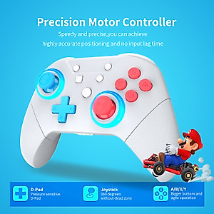 GCHT GAMING Switch Controller, Wireless Controller Compatible Nintendo Switch/Switch OLED/PC/Android with Turbo Motion Vibration (NFC)