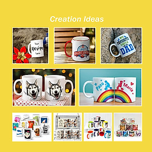 RAINBOWTIE Sublimation Mugs, Sublimation Mugs Blank, 11oz Sublimation Coffee mugs,White Coated Ceramic Cup, Mug Sets - set of 12