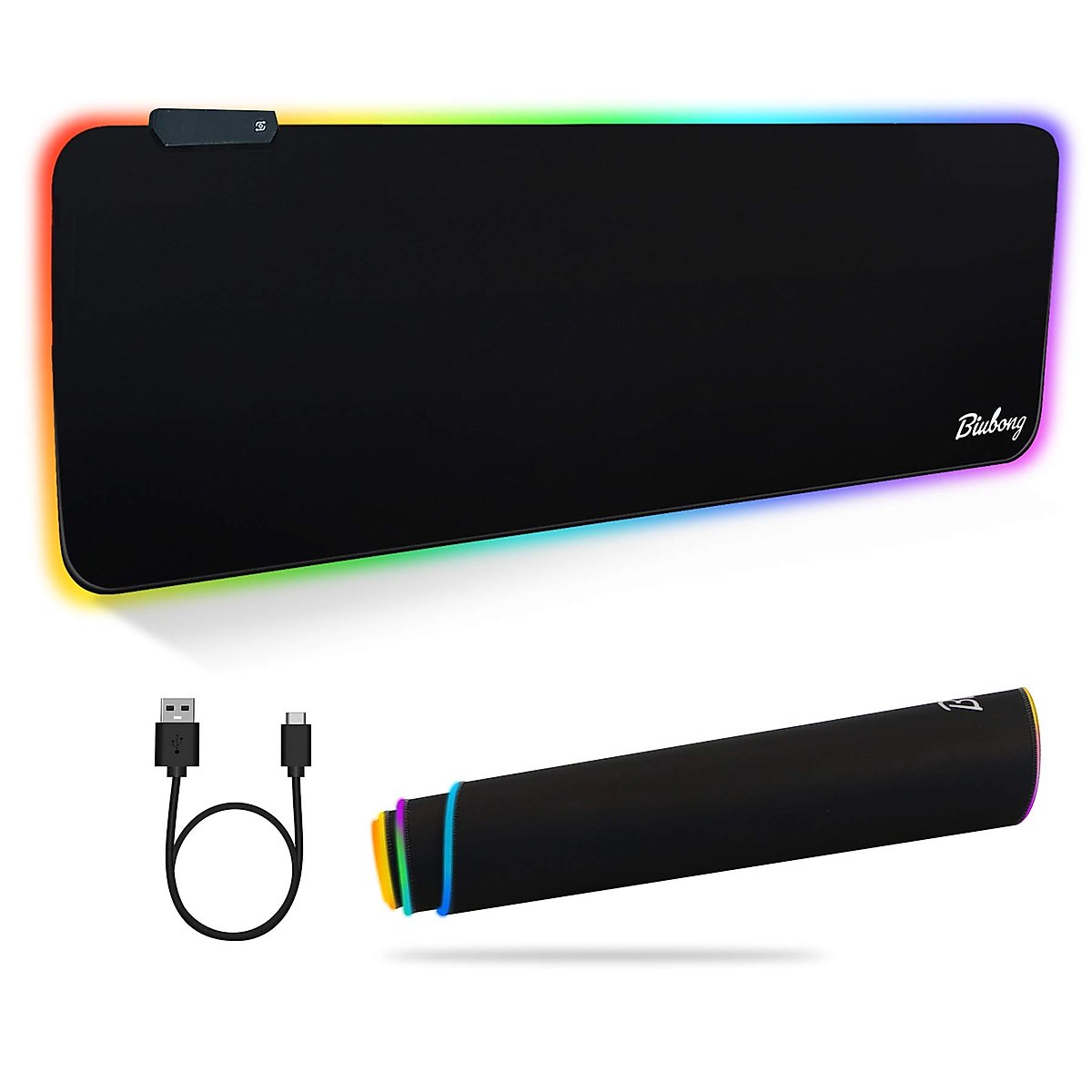 RGB Gaming Mouse Pad, Large Expanded Soft LED Mouse Pad with 14 Light Modes, Anti-Slip Rubber Base for Computer Keyboard Mat, 31.5"x11.8"x0.16" (XL)