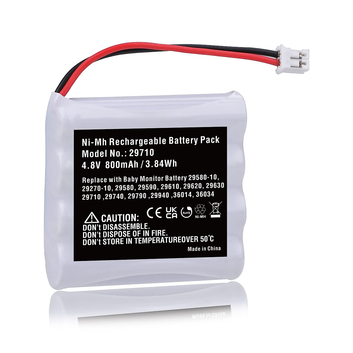 PowerTrust Ni-MH 4.8V 800mAh Battery for Summer Infant Wide View Baby Monitor Battery 29580-10 29270-10 29580 29590 29610 29620