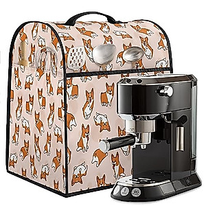 Cartoon Corgis Dog Pattern Stand Mixer Cover Foldable with Zipper and Handle Dust Cover Compatible With 6-8 Quart Kitchen Mixers Fits All Tilt Head & Bowl Lift Models
