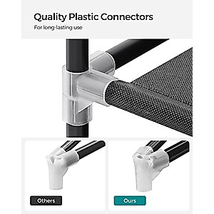 SONGMICS Portable Closet, Clothes Storage Organizer with 6 Shelves, 1 Clothes Hanging Rail, Non-Woven Fabric Closet, Metal Frame, 17.7 x 34.6 x 66.1 Inches, Black URYG84BK