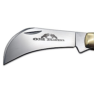 Old Ram Hawkbill Pruner Knife Traditional Lock blade Folding Knife Design Handle for Outdoor, Hunting, Camping