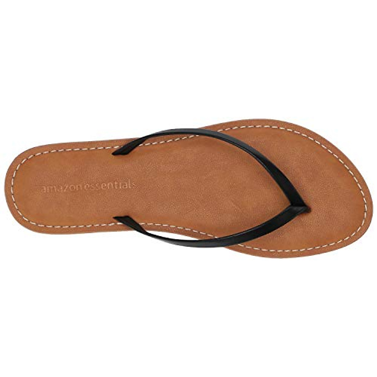 Amazon Essentials Women's Thong Sandal, Black, 10