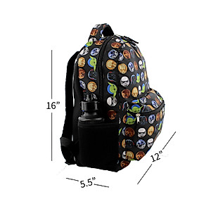 Star Wars Boy's Girl's Adult's 16 Inch School Backpack (One Size, Black)