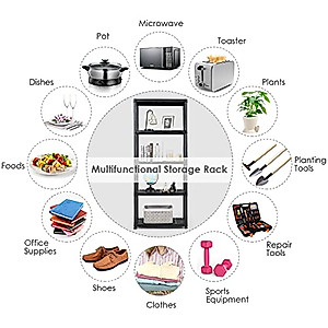 GLOBALWAY Julimoon 5-Tier Storage Shelf, Free Standing Storage Rack, Easy to Assemble, Multi-Use Storage Shelving Unit for Home/Office/Dormitory/Garage (28" L X 15" W X 67" H)