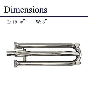 Folocy 19.125” Grill Burners BBQ Gas Grill Replacement Parts for DCS 27DBQR, DCS 30 BGB30-BQR, DCS 36 BGA36-BQARN, DCS 48 BGA48-BQRL, Brinkmann 810-8905-S 810-8907-S, Stainless Steel Pipe Tube
