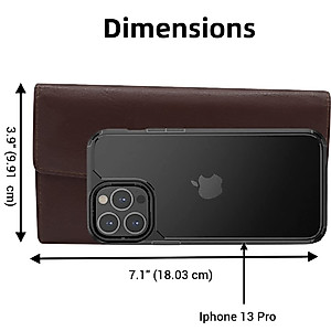 MARSHAL Women's Genuine Leather RFID Trifold Checkbook Slim Wallet for Ladies (Brown)