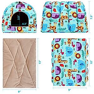 GNEORA Winter Warm Bird Bed for Cage, 2 in 1 Waterproof Parakeet Bird Fluffy Parakeet Nest，Hammock Bird Bed for Parakeets African Grey Cockatoos Cockatiels Lovebird L