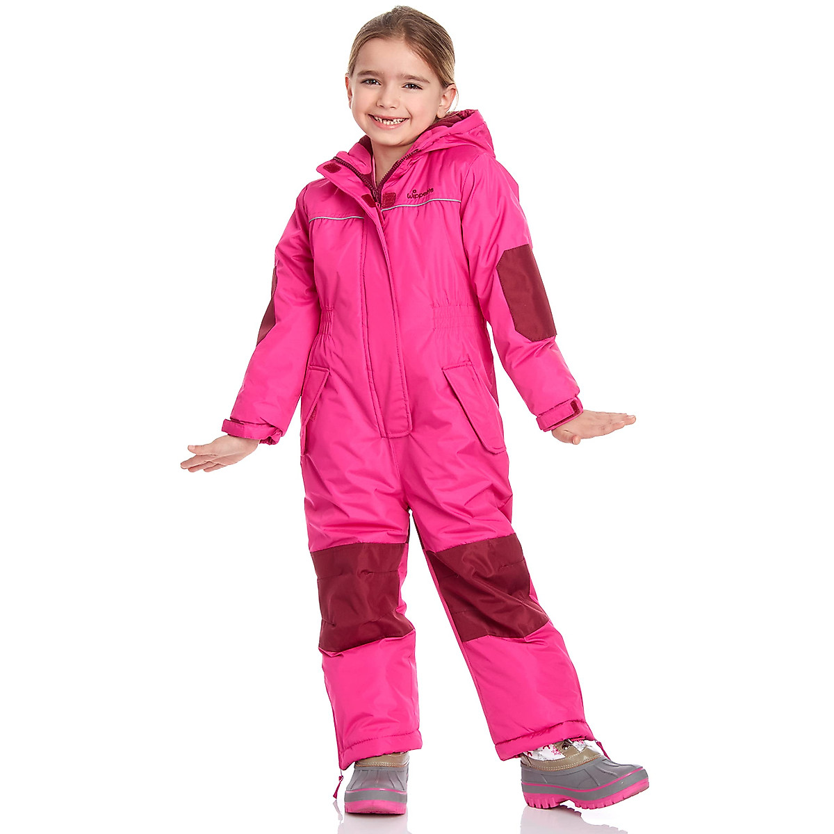 Wippette Baby Girls’ Snowsuit – Waterproof Insulated Fleece Lined Pram Snowmobile Ski Suit Coveralls (18M-6X), Size 5/6, Pink
