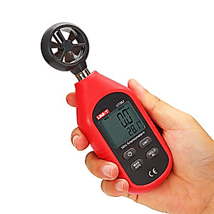 UNI-T UT363 Handheld Anemometer Wind Speed Meter Wind Chill Air Temperature Gauge -14°F to 122°F (-10°C to 50°C) with LCD Backlit Max/Avg Data Hold