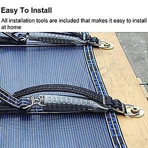 Covers Rectangular In Ground Pool Safety Blue Mesh, Outdoor Garden Yard Fallen Leaves Net, Easy Installation, 1/2/3/4/5/6/7/8 m (Size : 400×600cm/13×19ft)