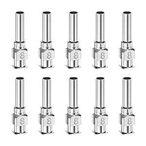 HARFINGTON 10pcs 8Gauge Stainless Steel Dispensing Needles, 1/2" All Metal Glue Needle Tube Blunt Tips Luer Lock for Thick Liquids, Ink, Glue, Lab Use