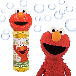 Little Kids Sesame Street Elmo & Cookie Monster 8oz Bubbles & Wand Character Party Favor Pack, 12 Pack,Red/Blue