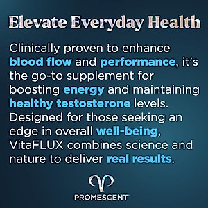 VitaFLUX Triple Power Nitric Oxide Supplement for Male Performance, Stamina, Energy, Recovery - L Arginine 2000mg, L Carnitine 1000mg, Zinc, Magnesium - Amino Acids, 180 Capsules