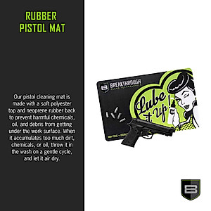 Breakthrough Clean Neoprene Rubber Gun Cleaning Mat with Polyester Top- Pistol/Handgun - Gun Accessories for Men and Women