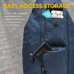 Nupouch Rucksack Bag, Anti-Theft Crossbody Sling, Backpack, Soho Collection Olive