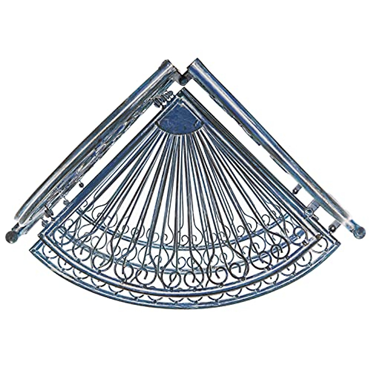 SAFAVIEH PAT5013C Outdoor Collection Abarrane Antique Blue Wrought Iron 4-Tier Corner Shelf