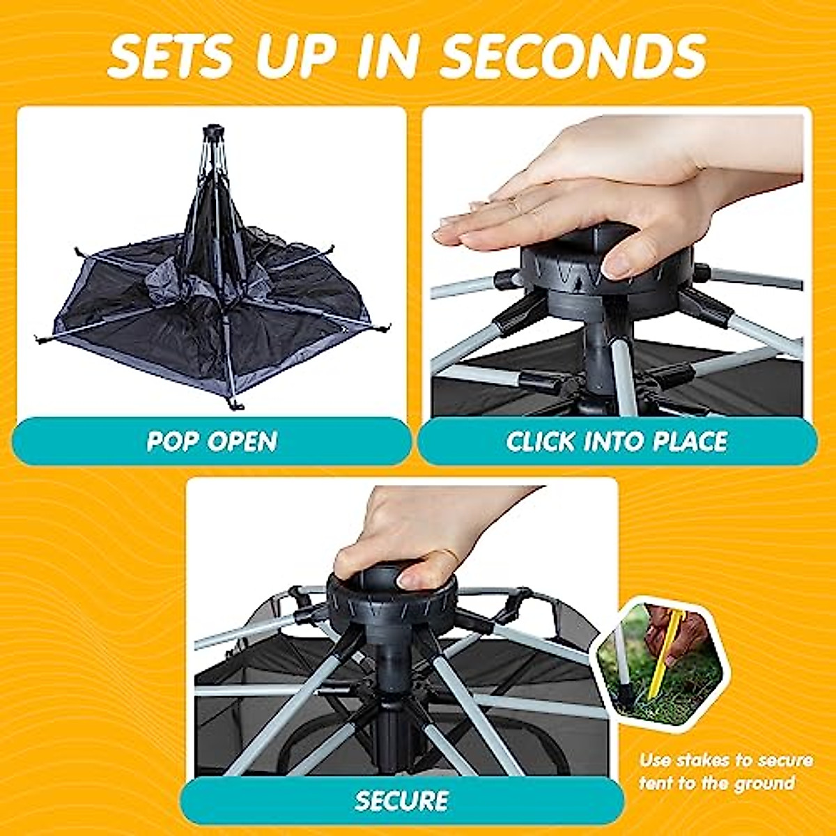 Premium Indoor and Outdoor Baby Playpen - Portable, Lightweight, Pop Up Pack and Play Toddler Play Yard w/Canopy and Travel Bag - Grey