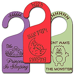 LaserQuick Custom Hanging Door Knob Signs-(Baby Themed)-Celeb City Purple
