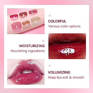 ibcccndc Lip Plumper Plumping Lip Gloss Hydrating Nourishing Lip Oil Red Liquid Lipstick Lip Care Products Mineral Oil Clear Lipgloss (4)