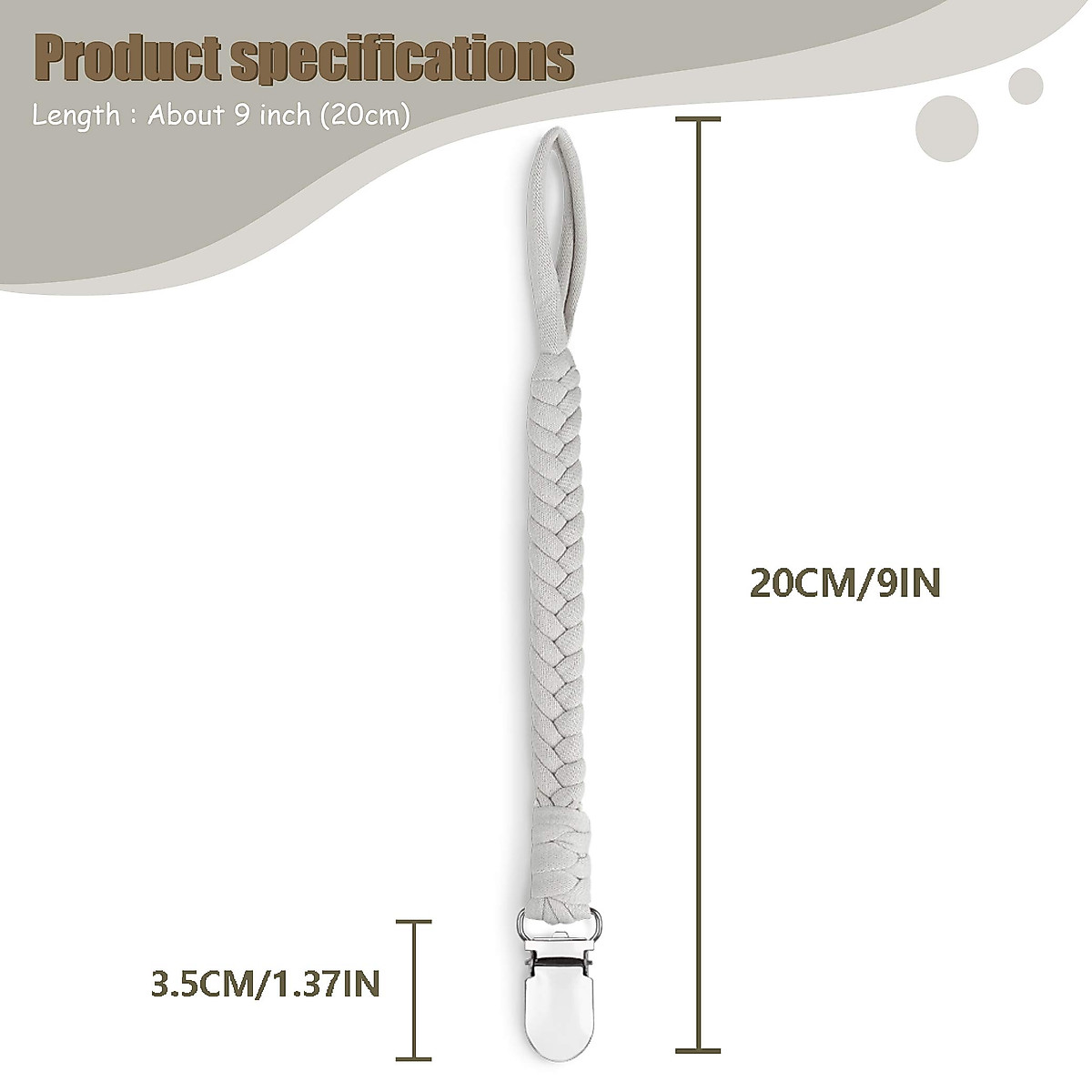 Pacifier Clip for Boys and Girls Binky Holder Pacifier Holder Leash Smoother Clip Handmade Braided Fits All Pacifiers -Modern Unisex Baby Birthdays Gift（5 Pack）