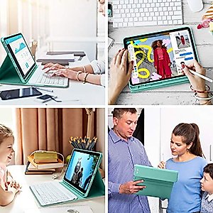 iPad Pro 11 Case with Keyboard, iPad Air 5th Generation Case with Keyboard, Keyboard Case for iPad Pro 11 inch 4th/3rd/ 2nd/1st Gen, iPad Air 5th/ 4th Gen 10.9, Detachable Keyboard with Pencil Holder