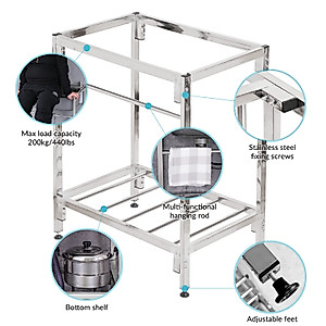 Stainless Steel Prep & Utility Sink 1 Compartment Commercial Kitchen Sink,Single L26.7"x H33.46" Tub with No Lead Faucet for Restaurant, Kitchen, Laundry, Garage
