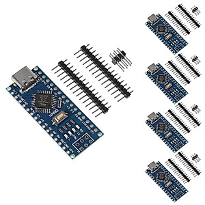 AITRIP 5pcs for Nano Board CH340/ATmega+328P Without USB Cable, Type-C Connection Compatible with Arduino Nano V3.0