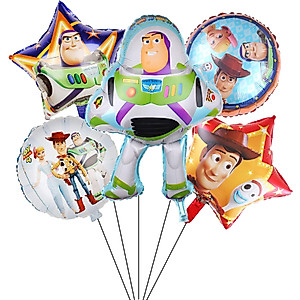 Toy Game Story Party Balloons Supplies 5PCS Toy Story Balloons Set for Kid’s Birthday Baby Shower Decorations