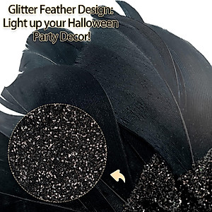 kockuu Crows Halloween Decorations - 6Pcs Halloween Crows Raven Black Birds Glitter Feathered Decor for Halloween Home Tree Garden Yard Indoor Outdoor Decorations