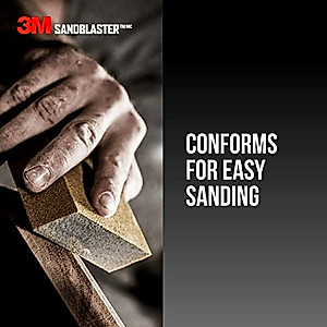 3M SandBlaster Dual Angle Sanding Sponge Gold, 4.5 in. x 2.5 in. x 1 in., 320 Grit, 3/Pack