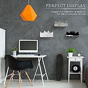 Floating Shoe Display Set of 12 for Wall Mount, Includes Acrylic Floating Shoe Shelves Floating Sneaker Stands Shelves Shoe Organizers with Cross Screws, Expansion Tubes and Tapes (Clear,0.24 Inch)