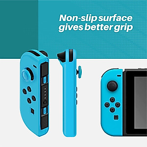 TNP Joycon Case for Nintendo Switch - Silicone Joy Con Case for Nintendo Switch & Switch Oled - Protective Switch Controller Case Cover with Thumb Grip Caps for Nintendo Switch Joycon (Black)