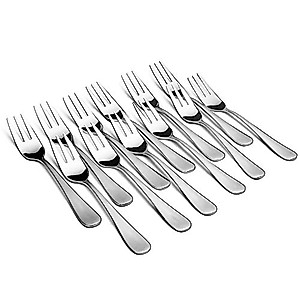 Snamonkia Appetizer Small Forks Set of 12, 5.4 Inches, Dessert Forks Stainless Steel, 3-Tine Portable Cocktail Salad Fruit Forks for Party Travel