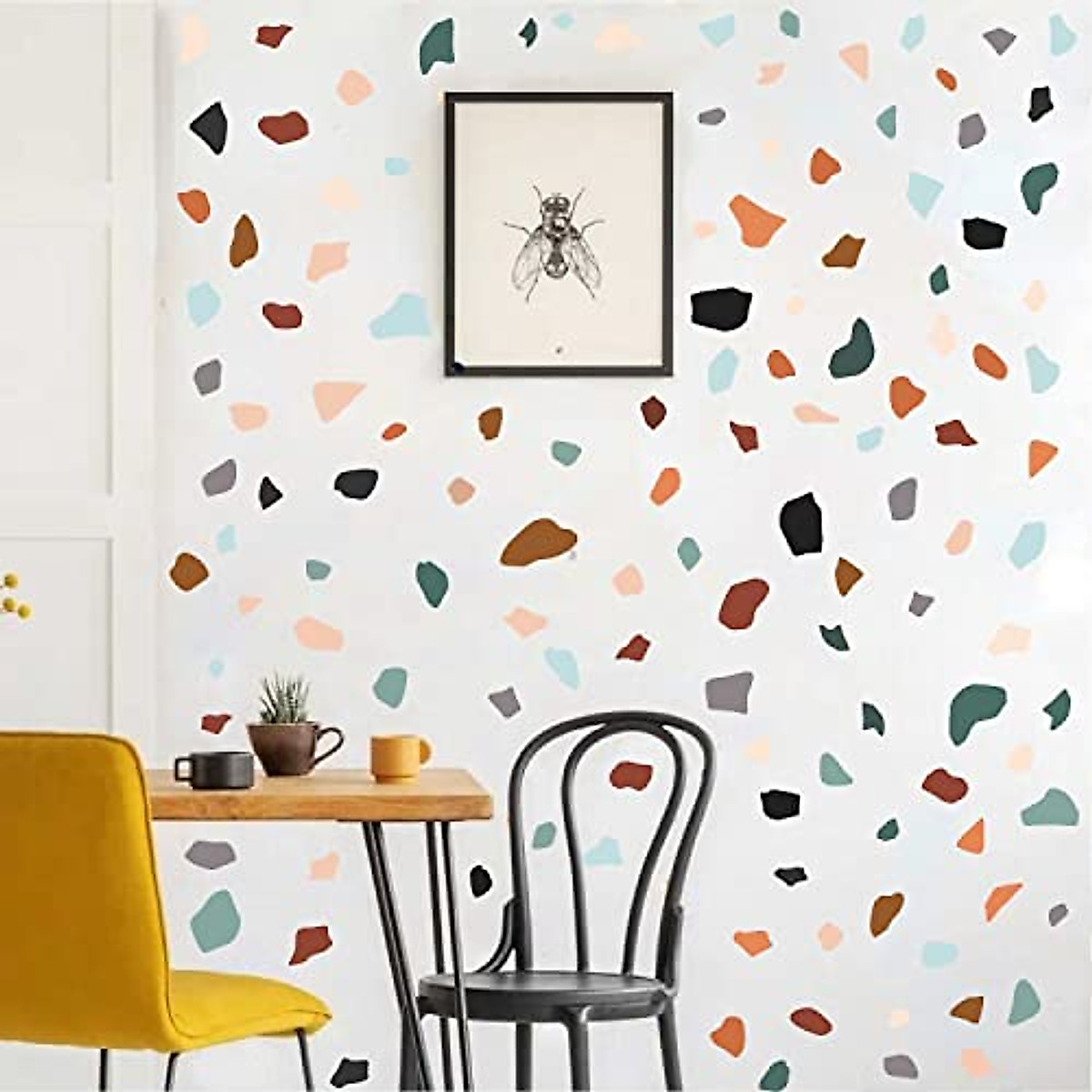 Terrazzo Wall Decals Irregular Stones Wall Sticker Multicolor Polka Dot Wall Stickers Modern Geometric Abstract Wall Decals Living Room Nursery Bedroom Decor