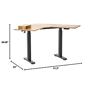 BANTI Dual Motor L-Shaped Electric Standing Desk, 48 Inches Adjustable Height Stand Up Desk, Sit Stand Home Office Desk with Rustic Brown Top/Black Frame