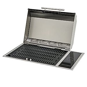 Kenyon Frontier Built-In Electric Grill, Single Burner, Stainless Steel Body, Rust-Proof Grill, UL-Approved For Indoor and Outdoor Use, Quick Heat Up, Smoke-Free, No-Flame Cooking, 120V