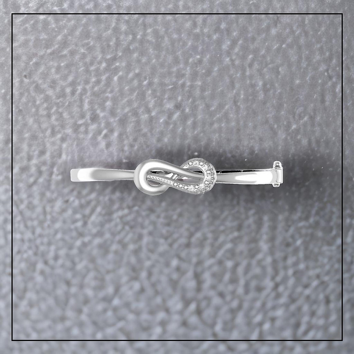 Dazzlingrock Collection 0.06 Carat (ctw) Round Cut White Diamond Ladies Infinity Loop Bangle Bracelet, Sterling Silver