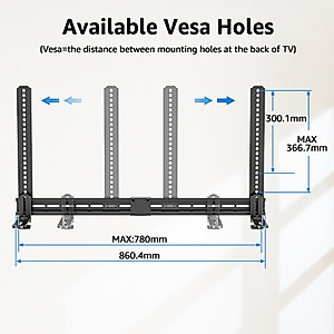 MOUNTUP Universal Soundbar Mount Sound bar Bracket for Mounting Above or Under TV,Low Profile Adjustable Shelf with 6.5" Fits Most Soundbar with Holes/Without Holes up to 15LBS for Saving Space MU9121