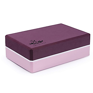 Heathyoga Yoga Blocks 2 Pack with Strap, High Density EVA Foam Yoga Block and Yoga Strap Set to Support and Improve Poses and Flexibility (Purple)